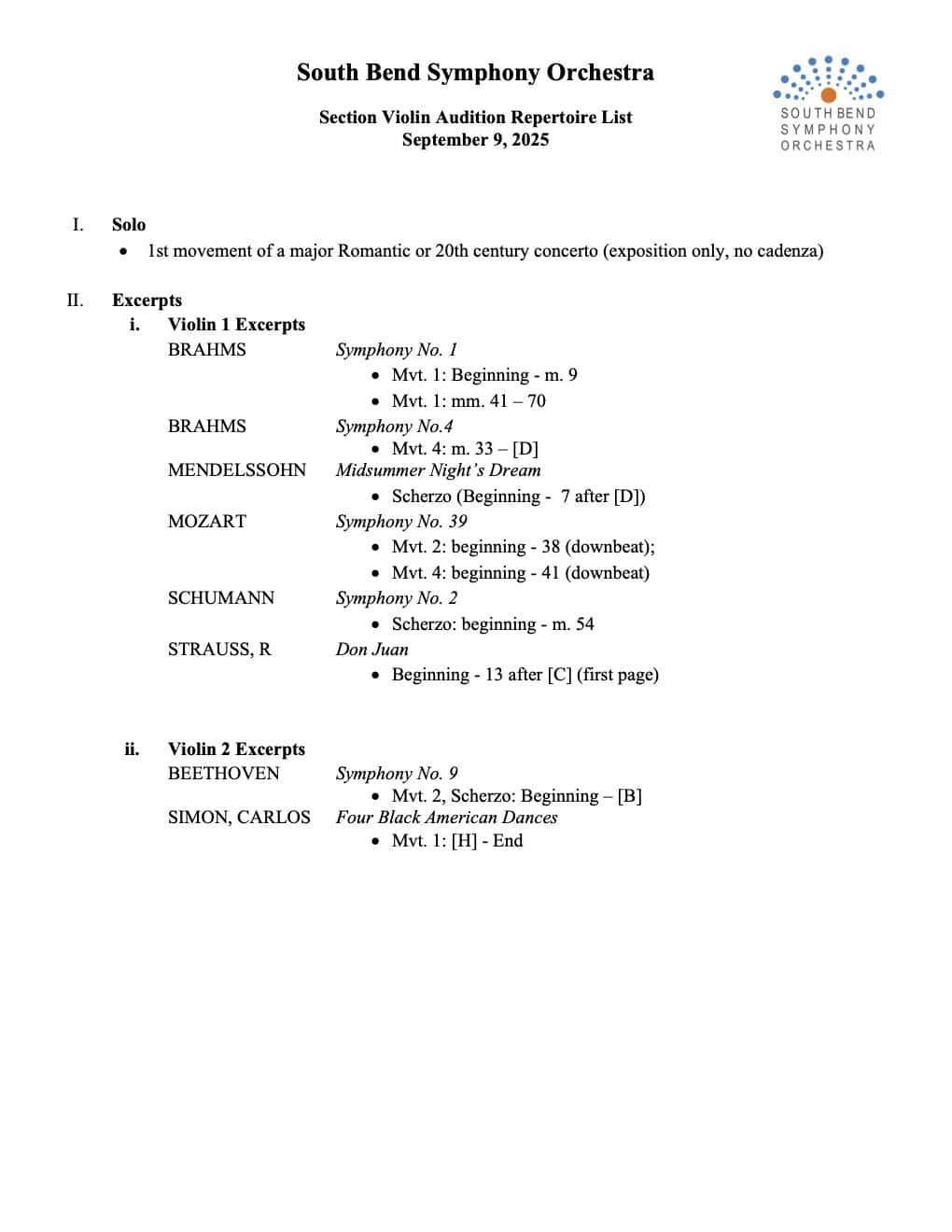 Auditions | South Bend Symphony Orchestra